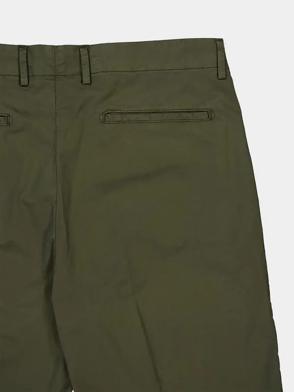 Boglioli Khaki Regular Fit Cotton Trousers - Green
