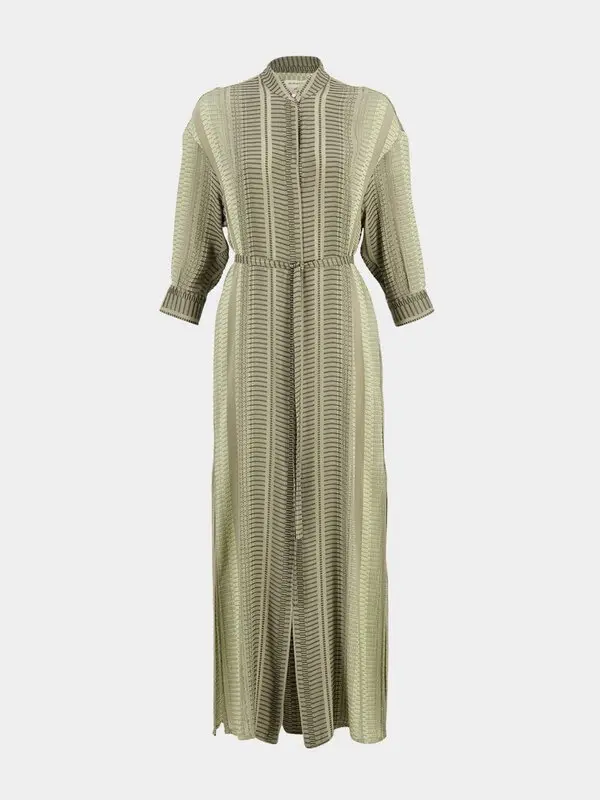 Zeus+dione Textured Silk Shirt Dress - Green