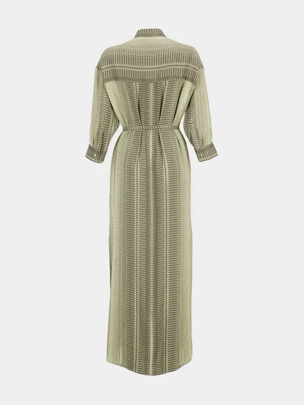 Zeus+dione Textured Silk Shirt Dress - Green