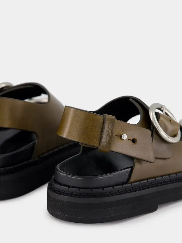 AMI Paris Leather Fussbet Sandals