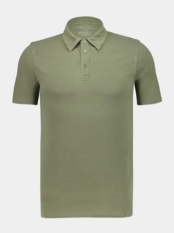 Majestic Filatures Army Organic Cotton Short-sleeve Polo - Green