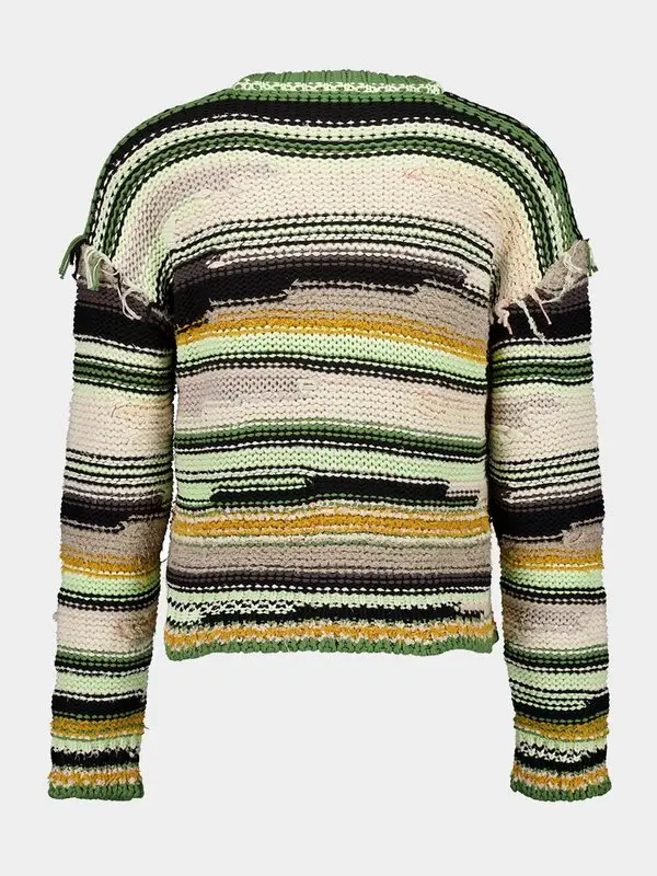 Off-White Striped Knit Cardigan
