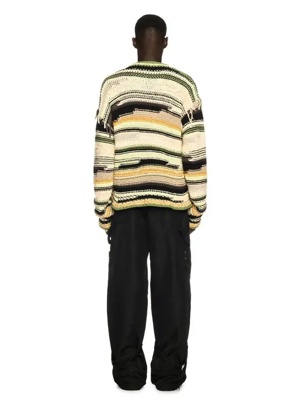 Off-White Striped Knit Cardigan