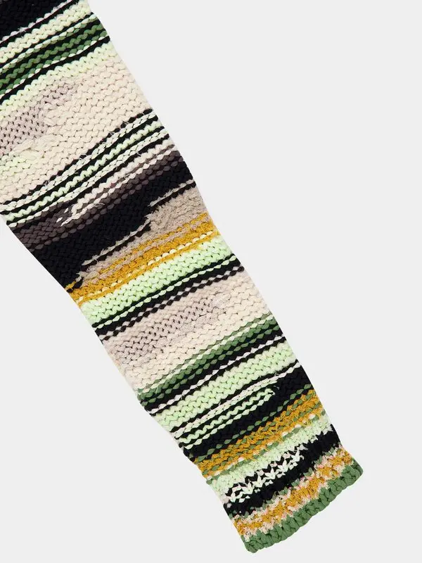 Off-White Striped Knit Cardigan