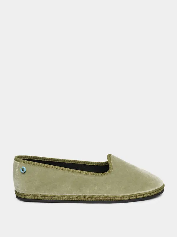 PIEDATERRE Modigliani Velvet Flats - Green