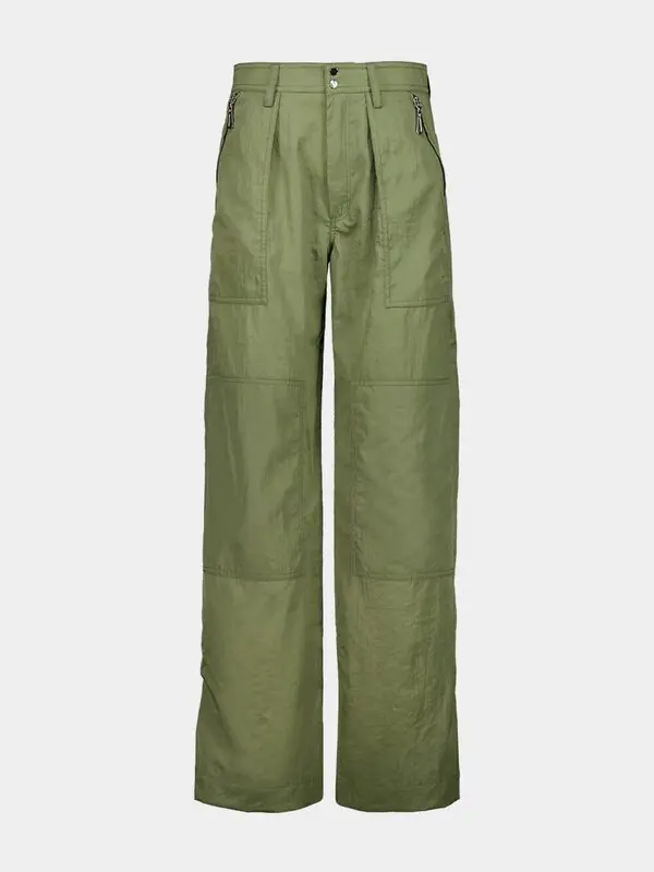 Rabanne Straight Fit Cotton Polyamide Trousers
