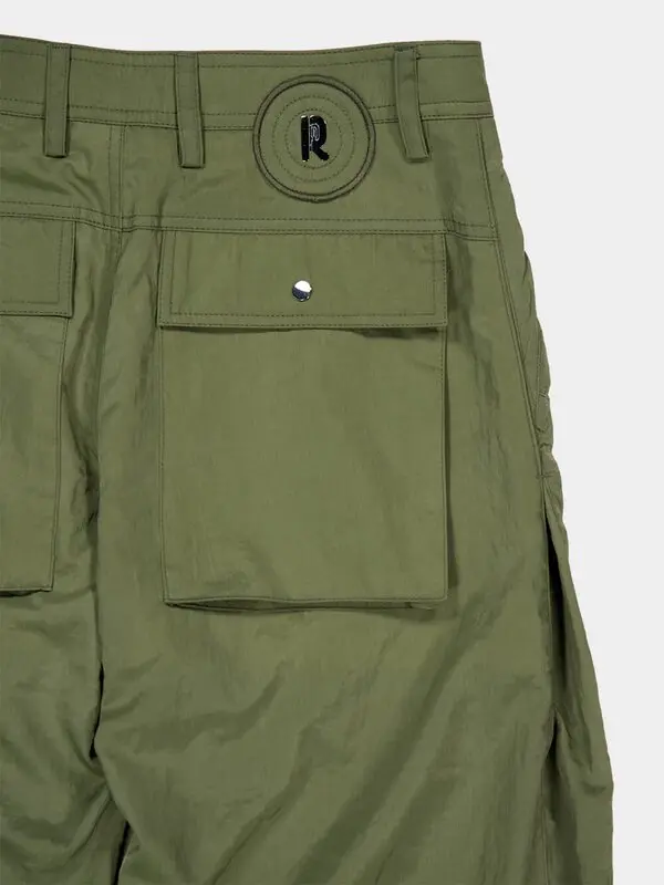 Rabanne Straight Fit Cotton Polyamide Trousers - Green