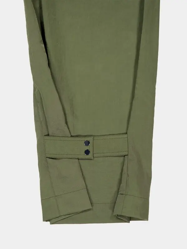 Rabanne Straight Fit Cotton Polyamide Trousers - Green