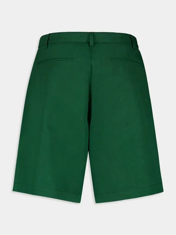 La DoubleJ Cotton Linen Boyfriend Shorts - Green
