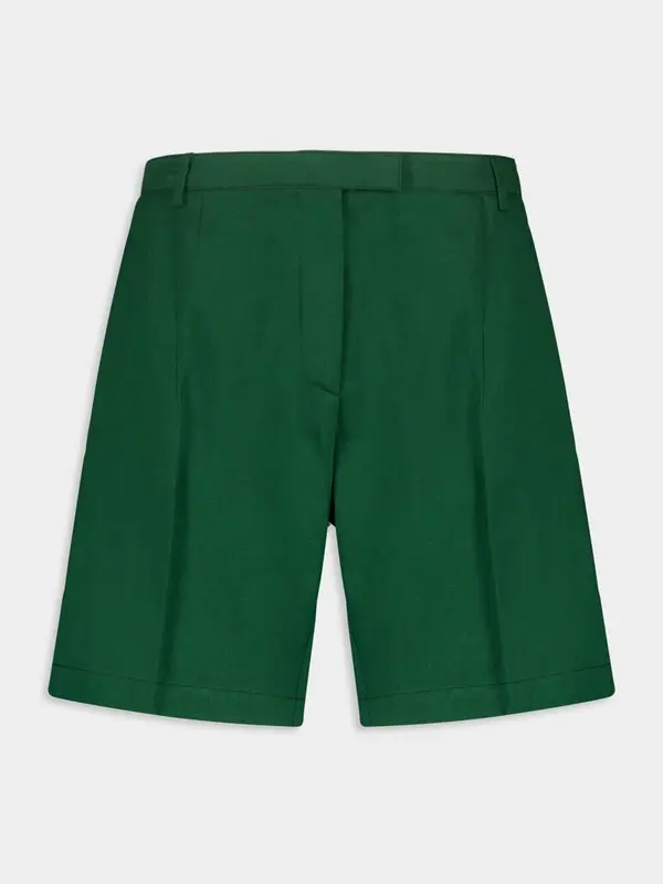 La DoubleJ Cotton Linen Boyfriend Shorts - Green