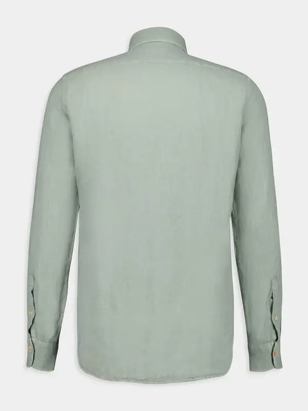 Boglioli Mint Garment-dyed Linen Shirt
