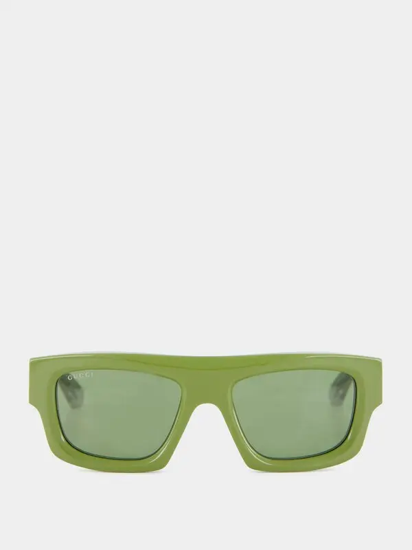 Gucci Rectangular Frame Sunglasses - Green