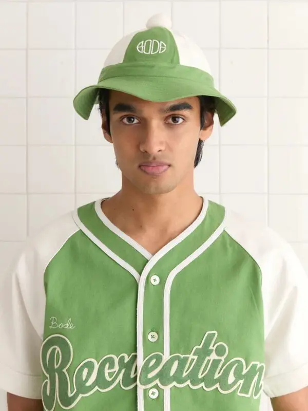 BODE Paneled Grandfather Hat In And White - Green