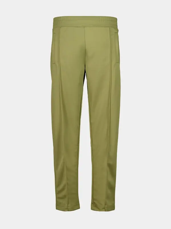 Palm Angels Army Track Pants With Back Curved Logo - Green