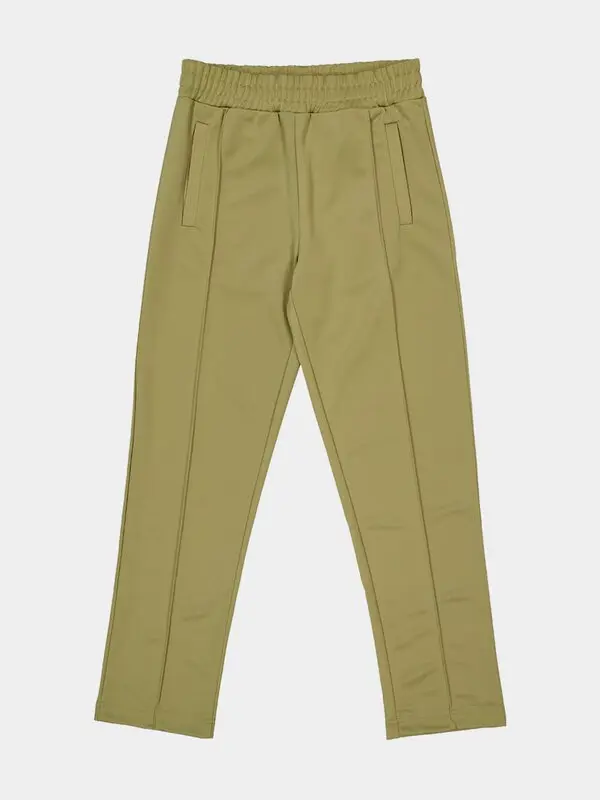 Palm Angels Army Track Pants With Back Curved Logo - Green