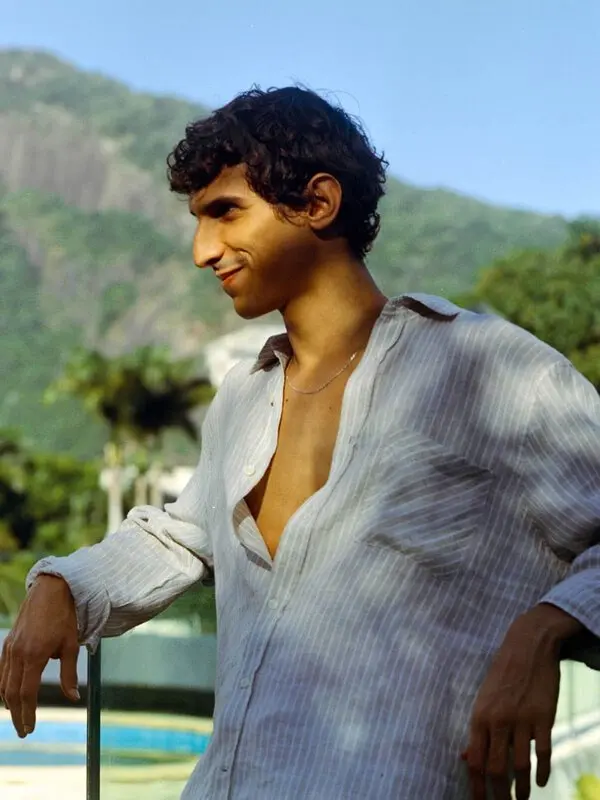 Frescobol Carioca Khaki Striped Linen Button-up Shirt - Green