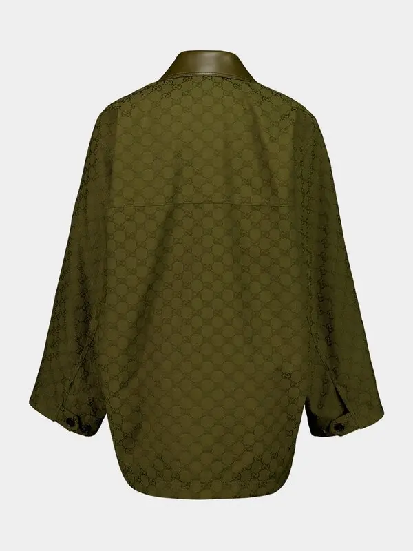 Gucci Gg Canvas Jacket With Leather Collar