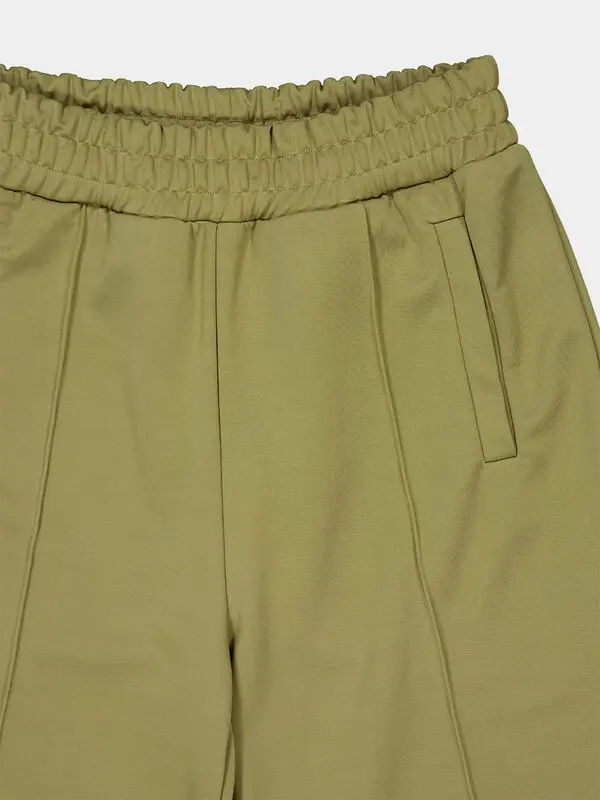Palm Angels Army Track Shorts With Back Curved Logo