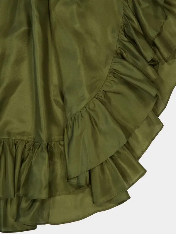 Zimmermann Cascadian Ruffle Midi Dress - Green