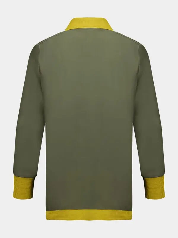 PAULA Silk V-neck Long-sleeve Top - Green