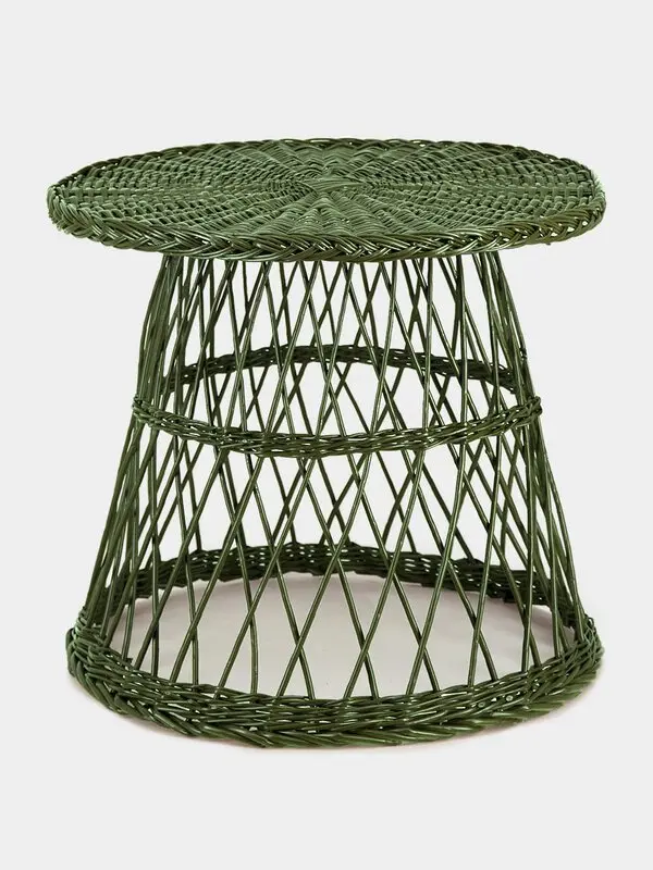 HOUSE OF CAPRICORN Handmade Furnas Wicker Side Table - Green
