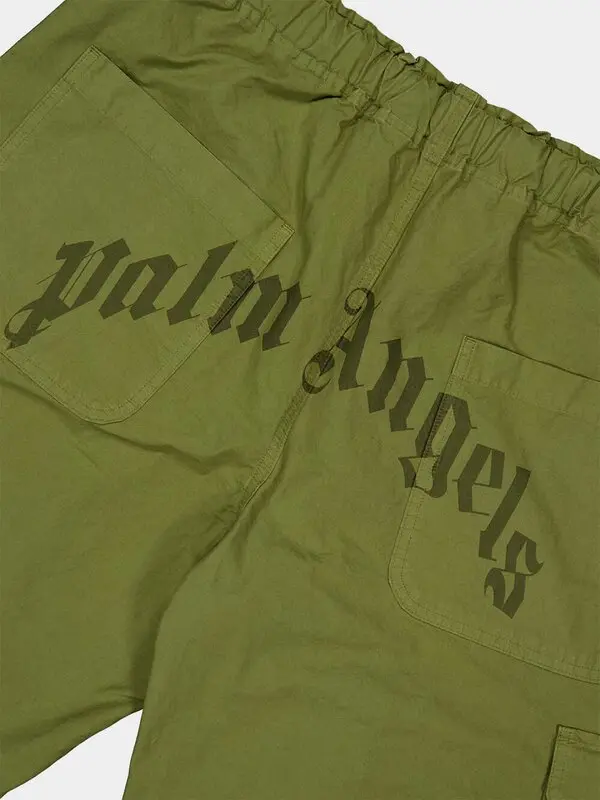 Palm Angels Army Cargo Pants With Curved Logo