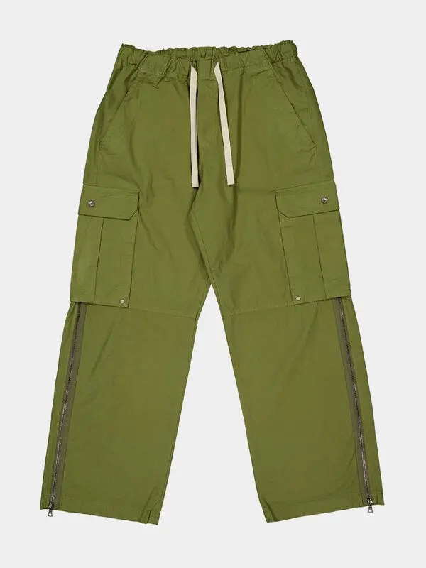 Palm Angels Army Cargo Pants With Curved Logo