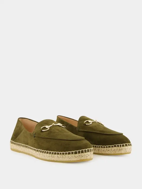 Gucci Horsebit Suede Espadrilles - Green
