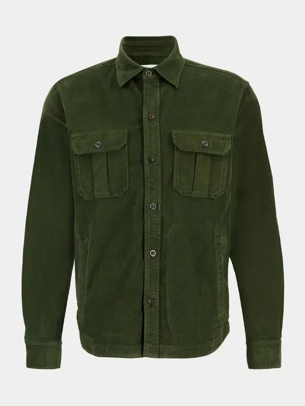 Boglioli Cotton Overshirt With Pockets - Green