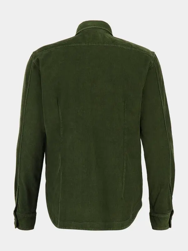Boglioli Cotton Overshirt With Pockets - Green