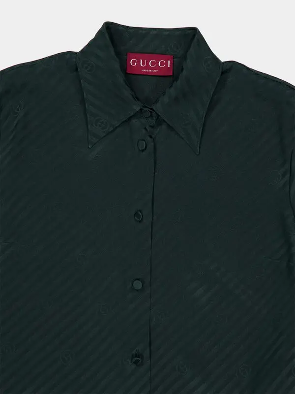Gucci Interlocking Gg Silk Jacquard Shirt