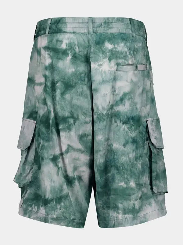 Y3 Aop Nylon Cargo Shorts - Green