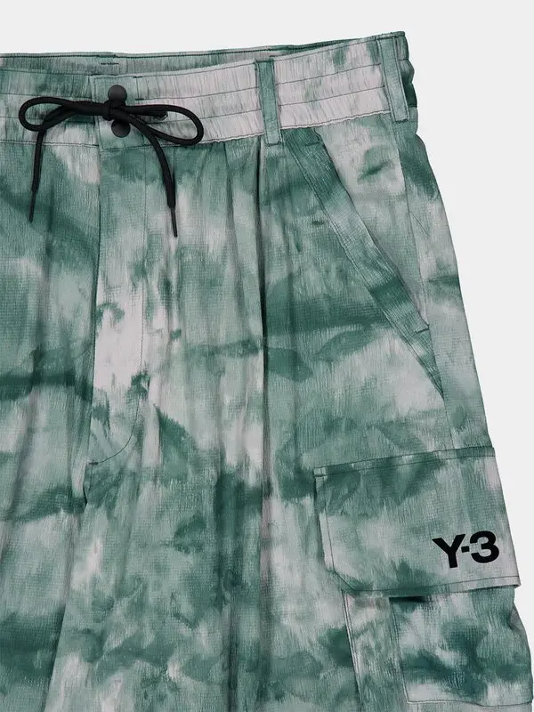 Y3 Aop Nylon Cargo Shorts - Green