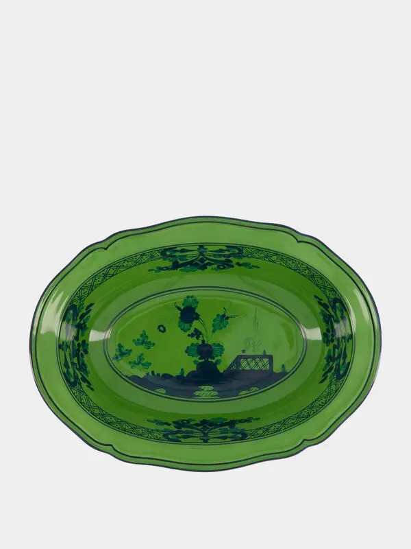 GINORI 1735 Oriente Italiano Oval Porcelain Bowl - Green