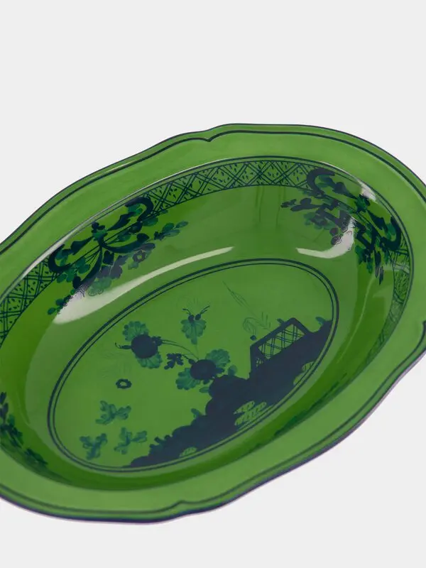 GINORI 1735 Oriente Italiano Oval Porcelain Bowl - Green