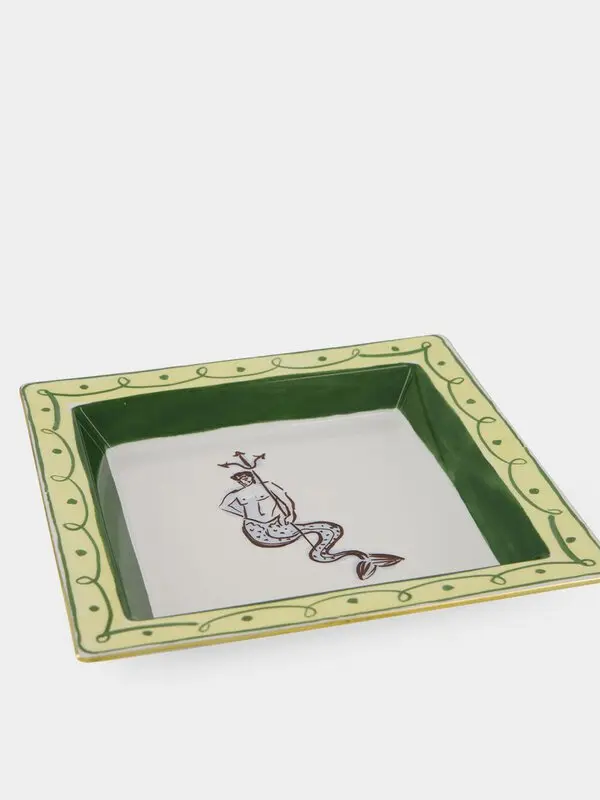 GINORI 1735 Amalfi Lemon Il Viaggio Di Nettuno Change Tray - Green