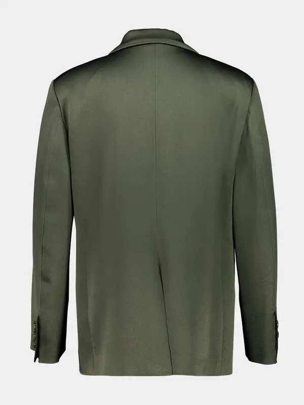 BLAZÉ MILANO Oversized Double-breasted Satin Blazer - Green