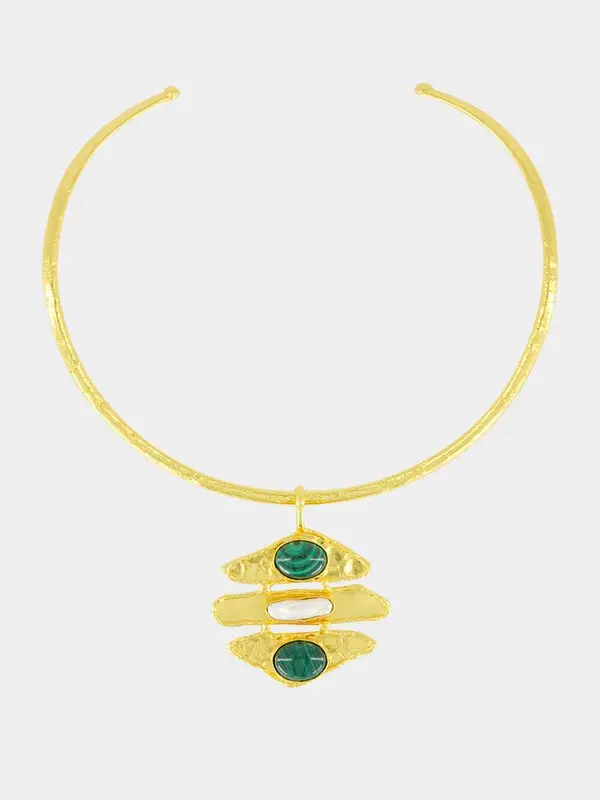 Sylvia Toledano Brutalist Choker Necklace - Green
