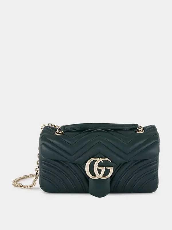 Gucci Gg Marmont Leather Shoulder Bag - Green