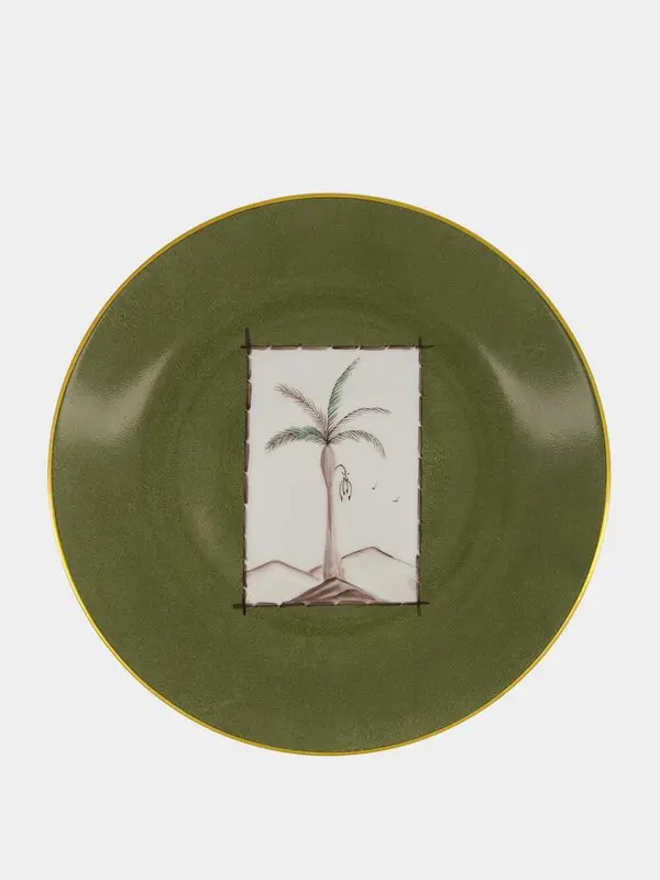 MARIE DAAGE Cartouche Colonie Dinner Plate Set - Green