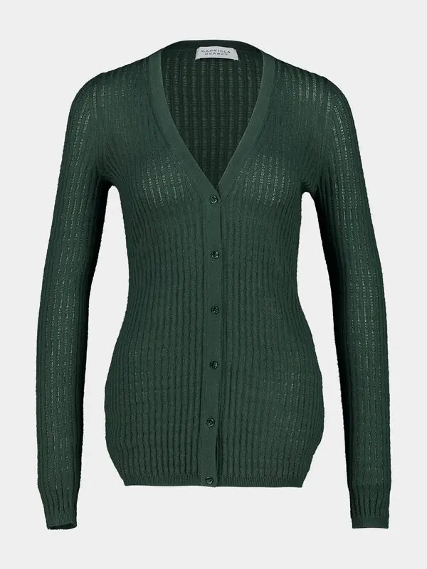 Gabriela Hearst Emma English Knit Cardigan - Green