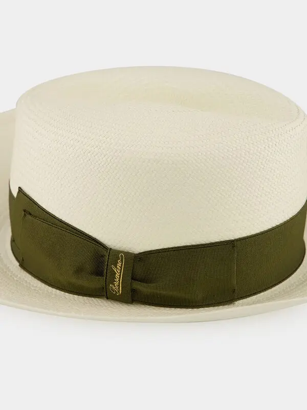 Borsalino Claudette Fine Panama Hat With Band - White