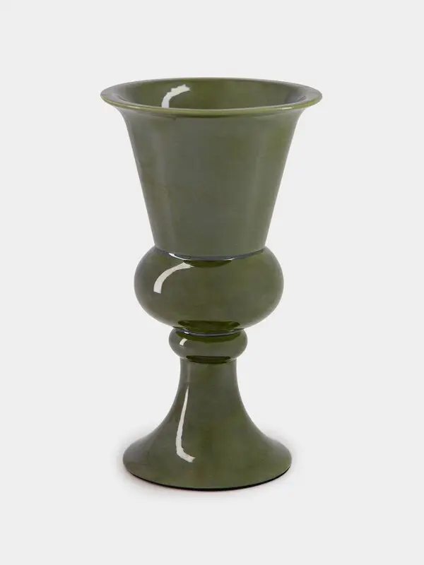 HOUSE OF CAPRICORN Florbela Ceramic Medium Vase - Green