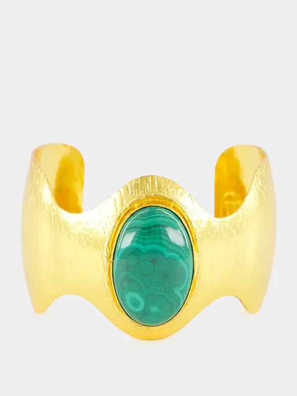 Sylvia Toledano Gold Batwoman Cuff With Malachite - Green