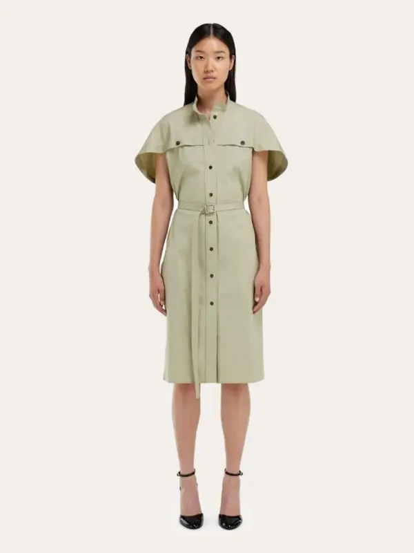 FERRAGAMO Poplin Shirt Dress - Green