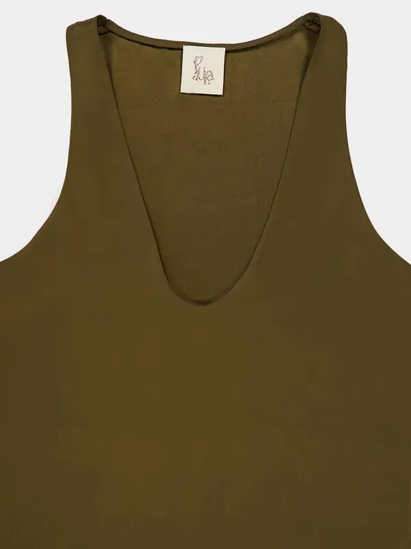 PAULA Serena Fir Silk Tank-top - Green