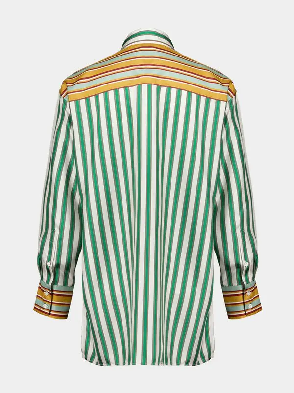 PAULA Marie Stripes Silk Twill Shirt