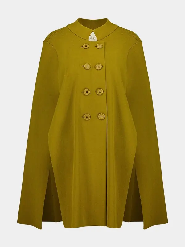 PAULA Alba Fir Jacquard Knitted Cape