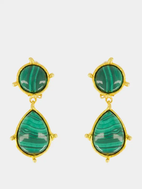 Sylvia Toledano Malachite Drop Earrings - Green