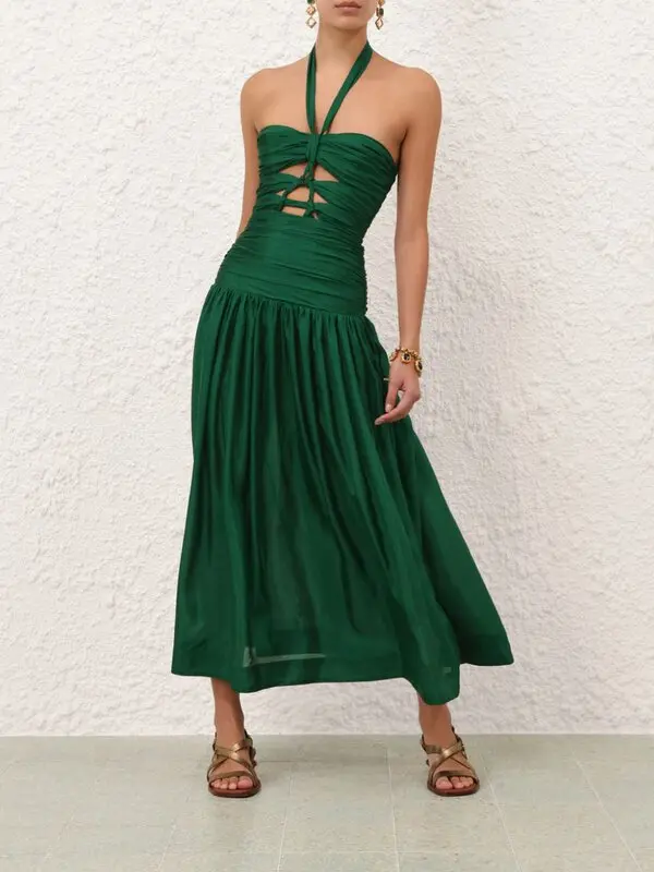 Zimmermann Daylight Knot Midi Dress - Green